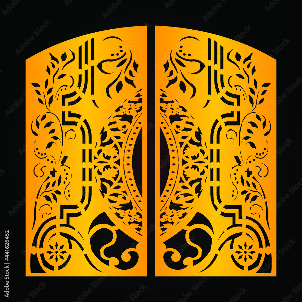 Laser cut gate panels, Modern gate design template, Creative CNC ...