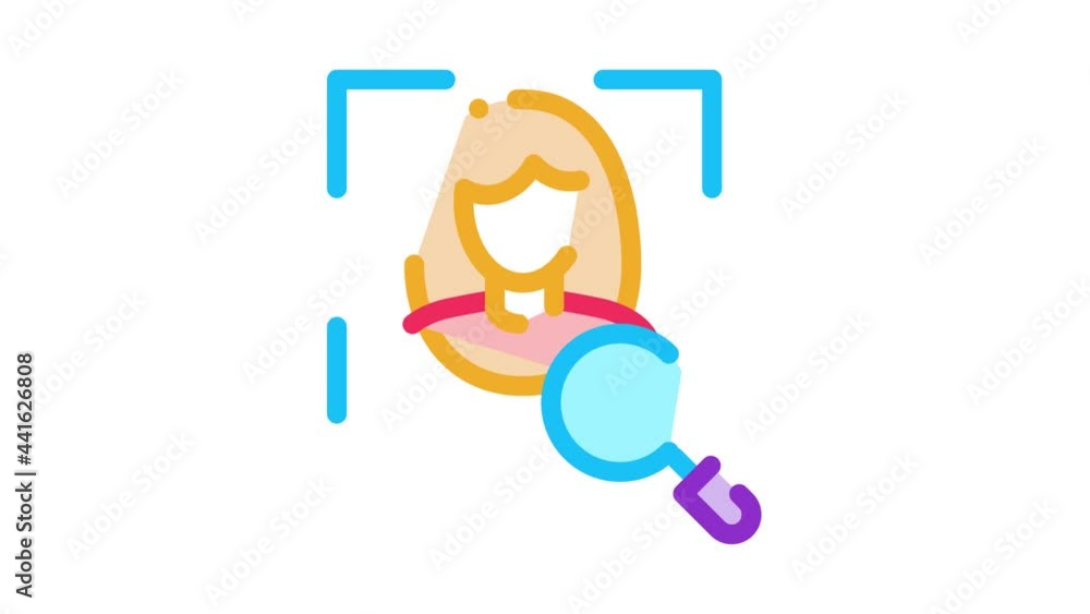 Woman Identity Check Icon Animation. color Woman Identity Check ...