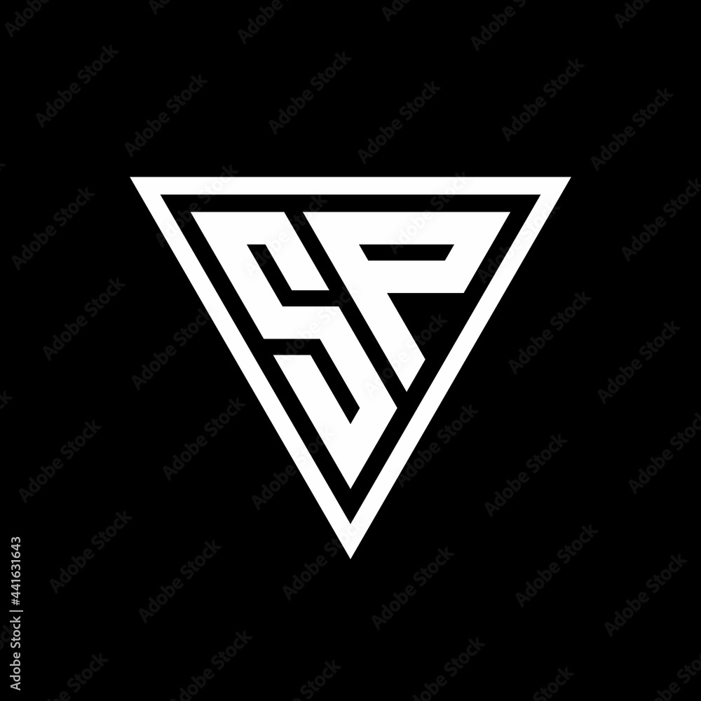 SP Logo monogram with triangle shape designs template Stock Vector ...
