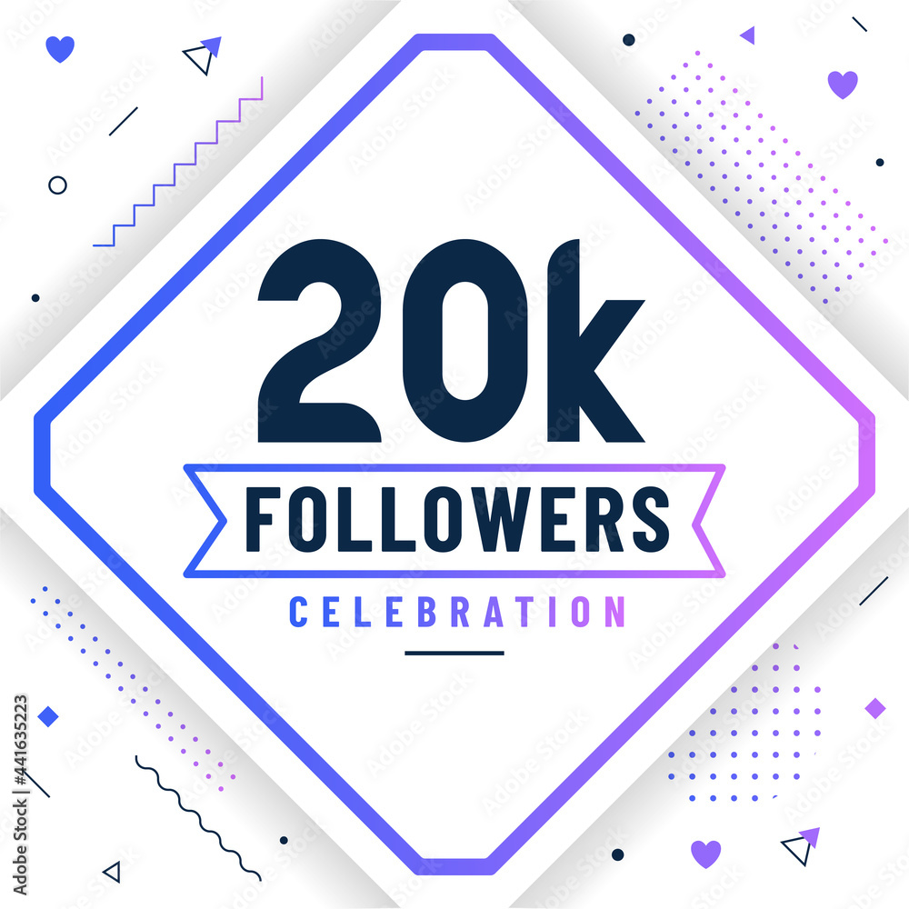 Thank you 20K followers, 20000 followers celebration modern colorful ...