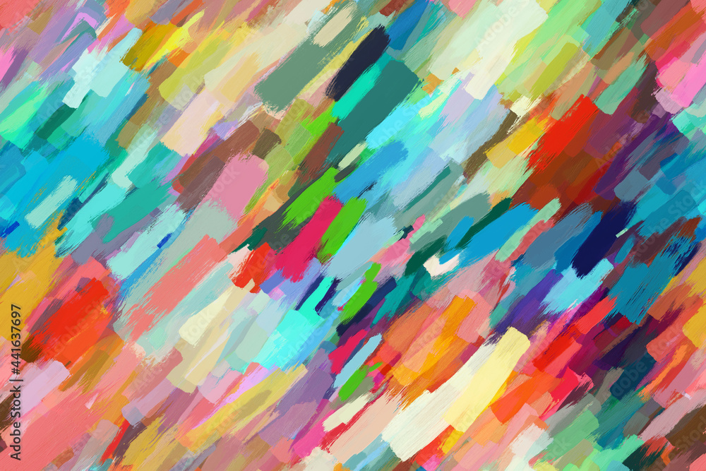 Colorful seamless pattern in bold colors - oblique brush strokes. High ...