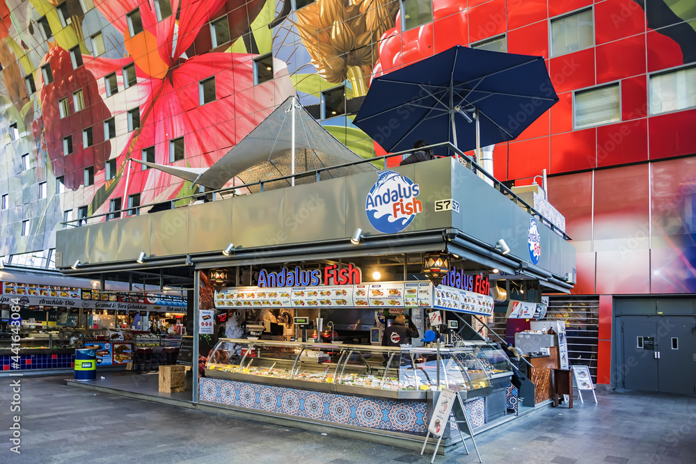Inside famous Rotterdam Markthal - largest weekly open food market at a ...