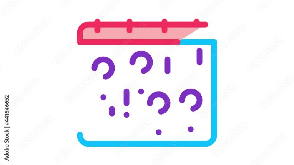 Calendar With Question Icon Animation. color Calendar With Question ...