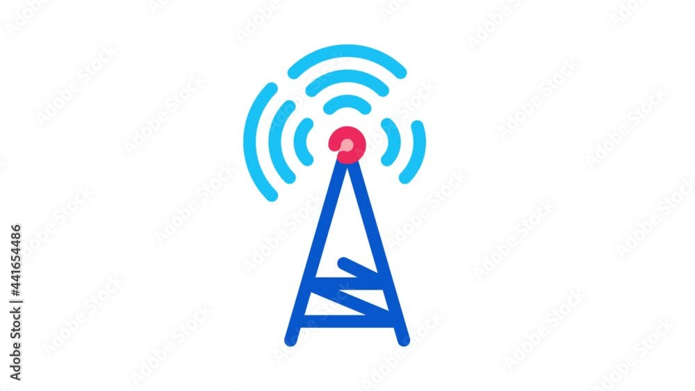 Radio Tower Antenna Icon Animation. color Radio Tower Antenna animated ...