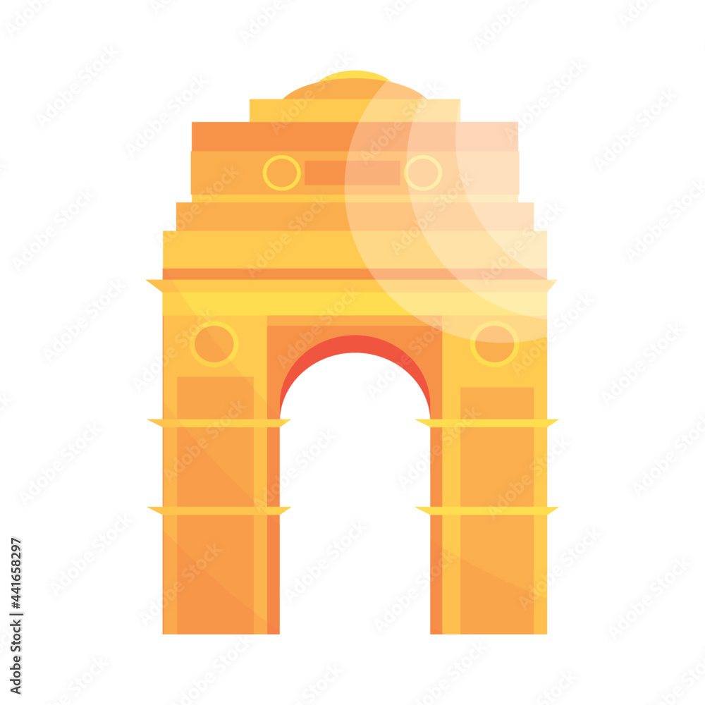 india gate landmark Stock Vector | Adobe Stock