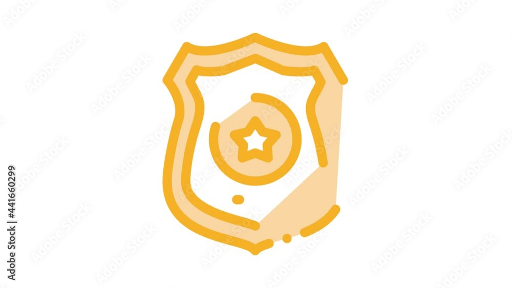 Police Officer Badge Icon Animation. color Police Officer Badge ...