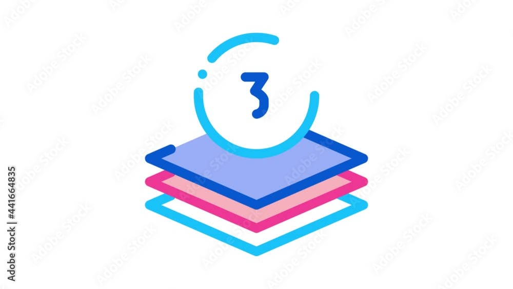 Three Layers Icon Animation. color Three Layers animated icon on white ...
