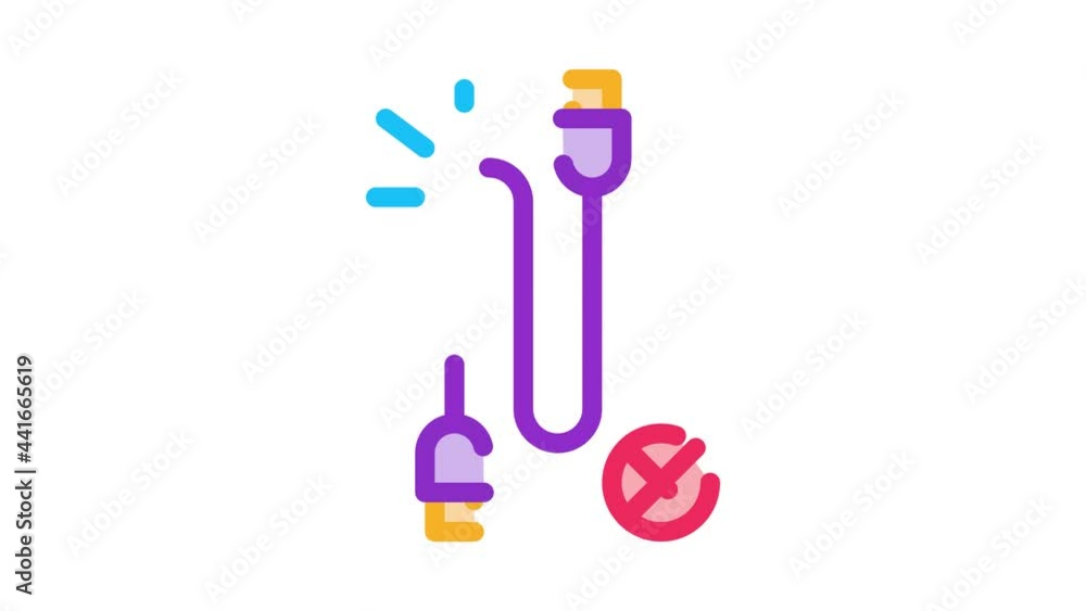 Cable Breakdown Icon Animation. color Cable Breakdown animated icon on ...