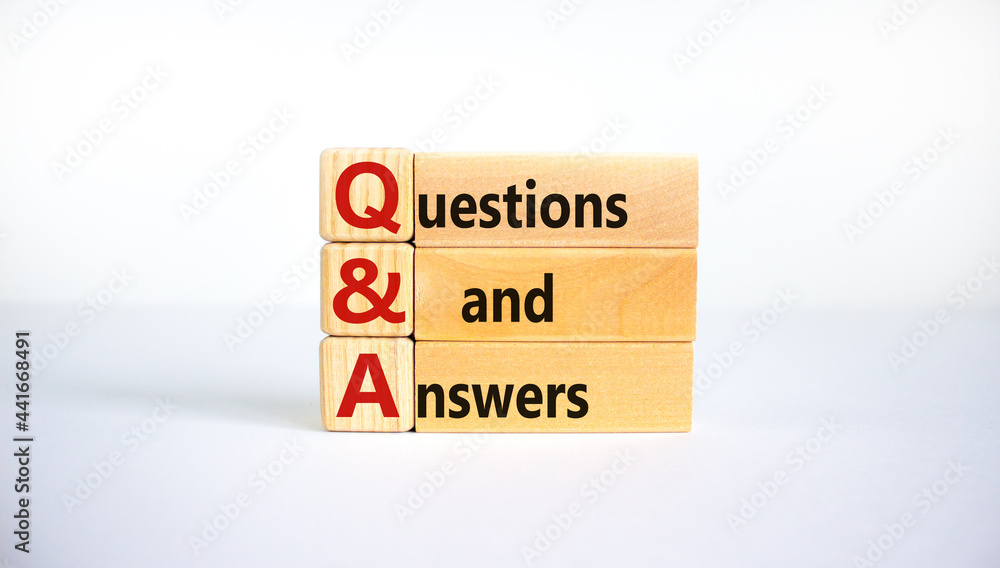 Q and A, questions and answers symbol. Concept words 'Q and A questions ...