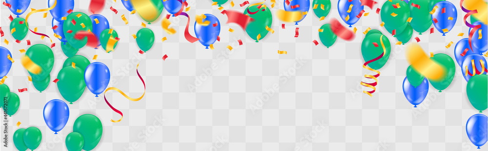 Holiday balloons template for design banner,ticket, leaflet, card ...