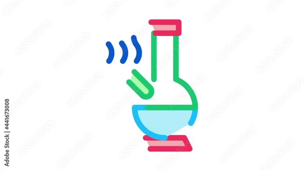 Smoking Bong Icon Animation. color Smoking Bong animated icon on white ...