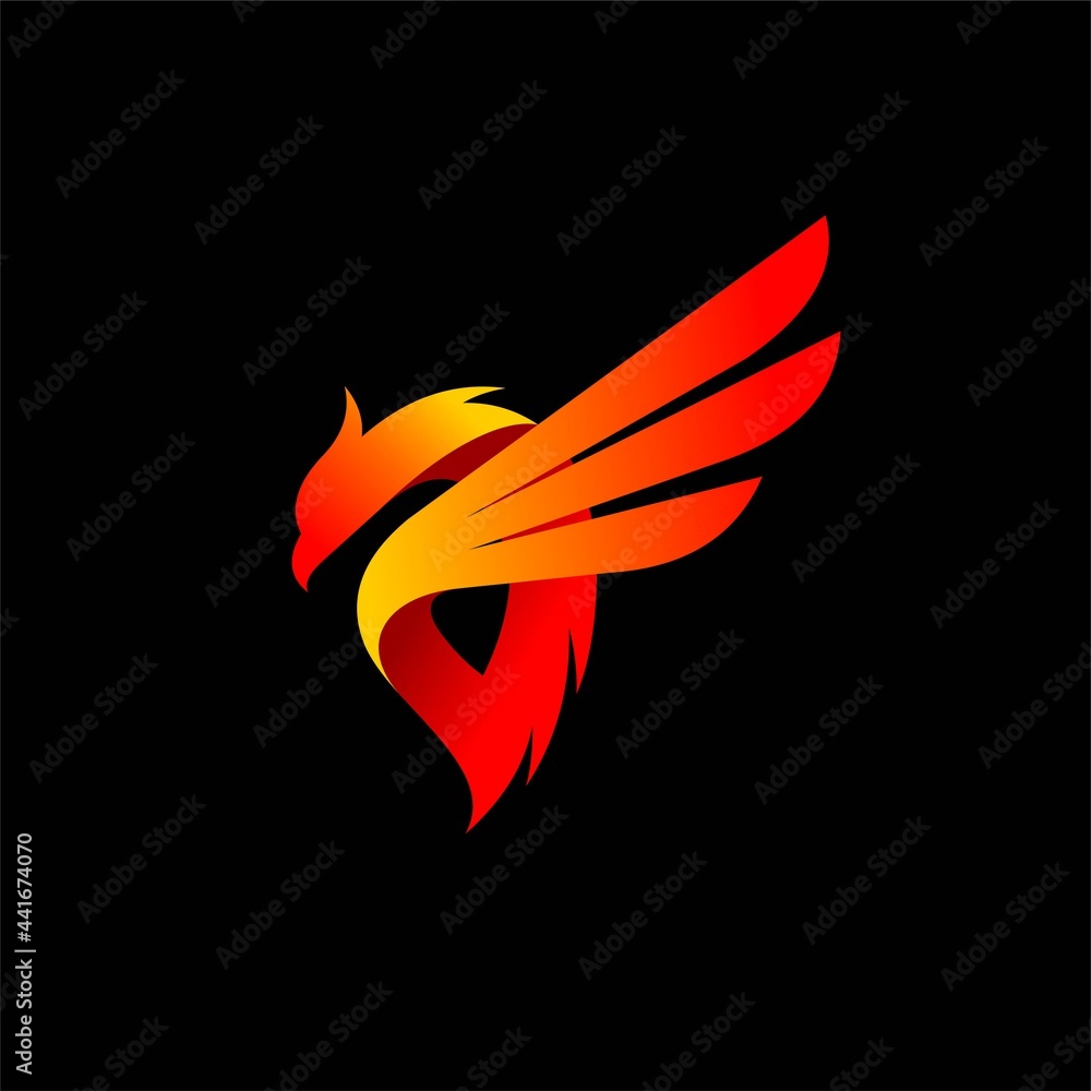 Bird logo with hot element Stock Vector | Adobe Stock