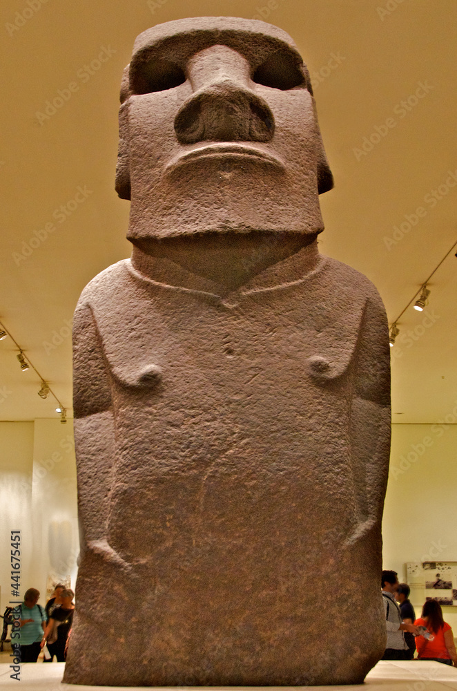 Basalt Statue (Moai) from Easter Island, (Rapa Nui), Chile. British ...