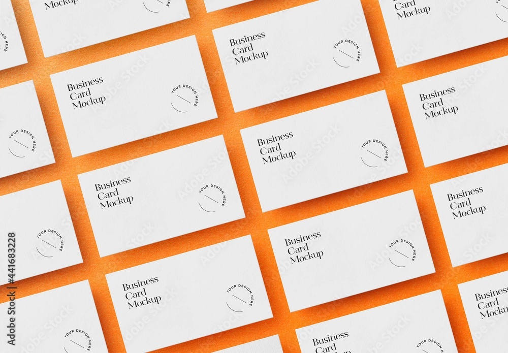Business Cards Grid Mockup Stock Template | Adobe Stock