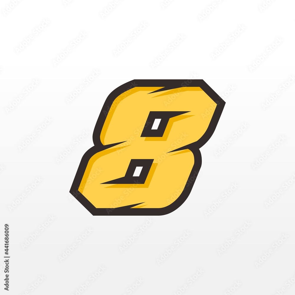 High quality racing number 8 isolated on white background เวกเตอร์สต็อก ...