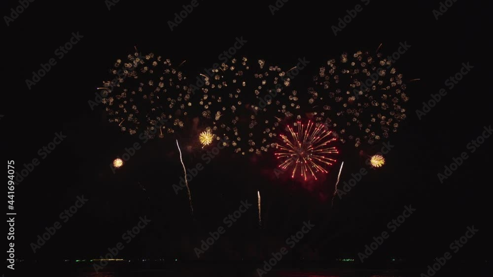 Footage B roll of Real Fireworks on night backgrounds. abstract real ...