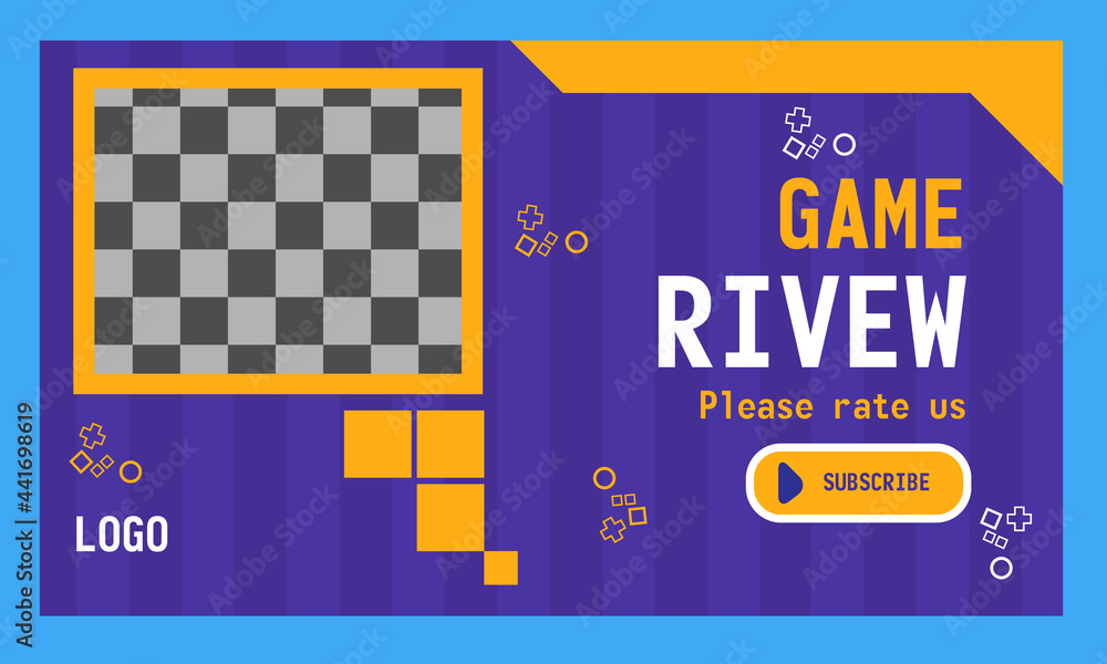 Colorful Game Review Video Channel Banner.Vector Social Media Thumbnail ...