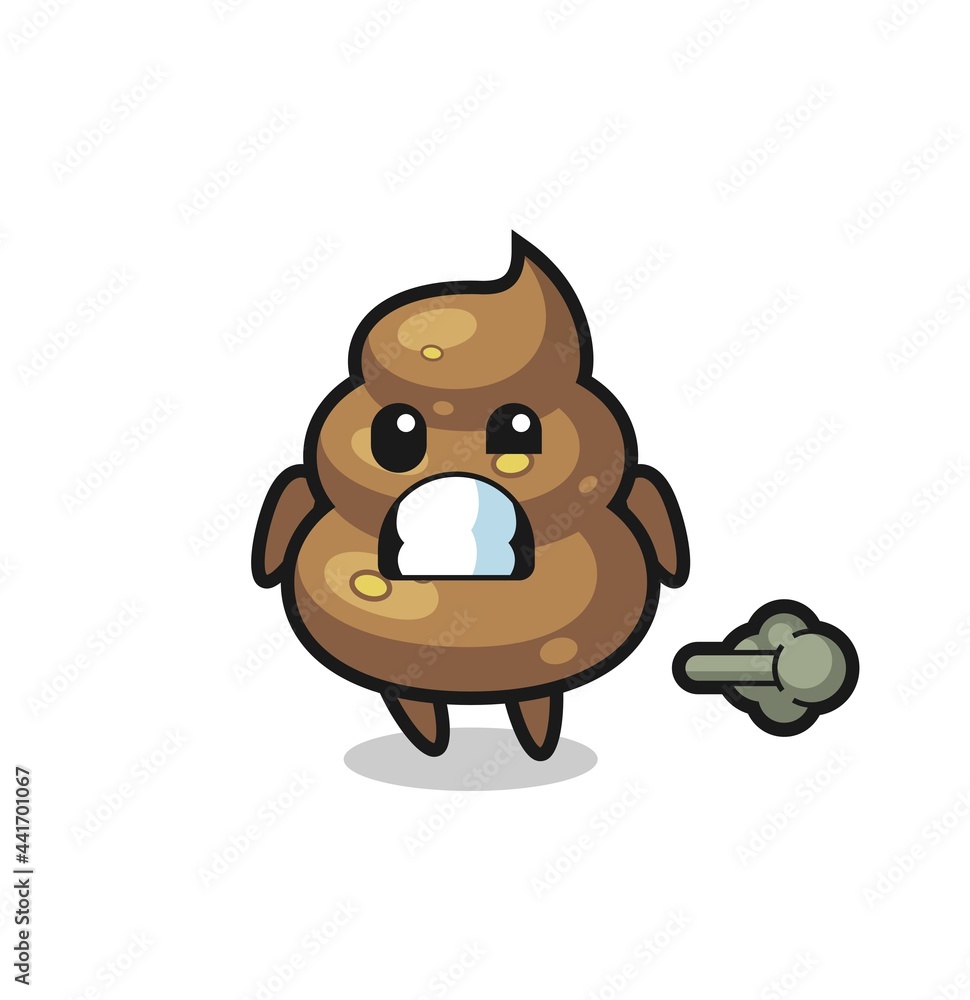 the illustration of the poop cartoon doing fart Stock Vector | Adobe Stock