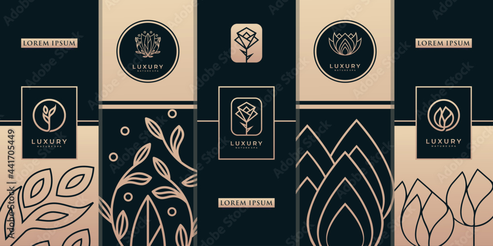 Luxury gold packaging design templates Stock Vector | Adobe Stock