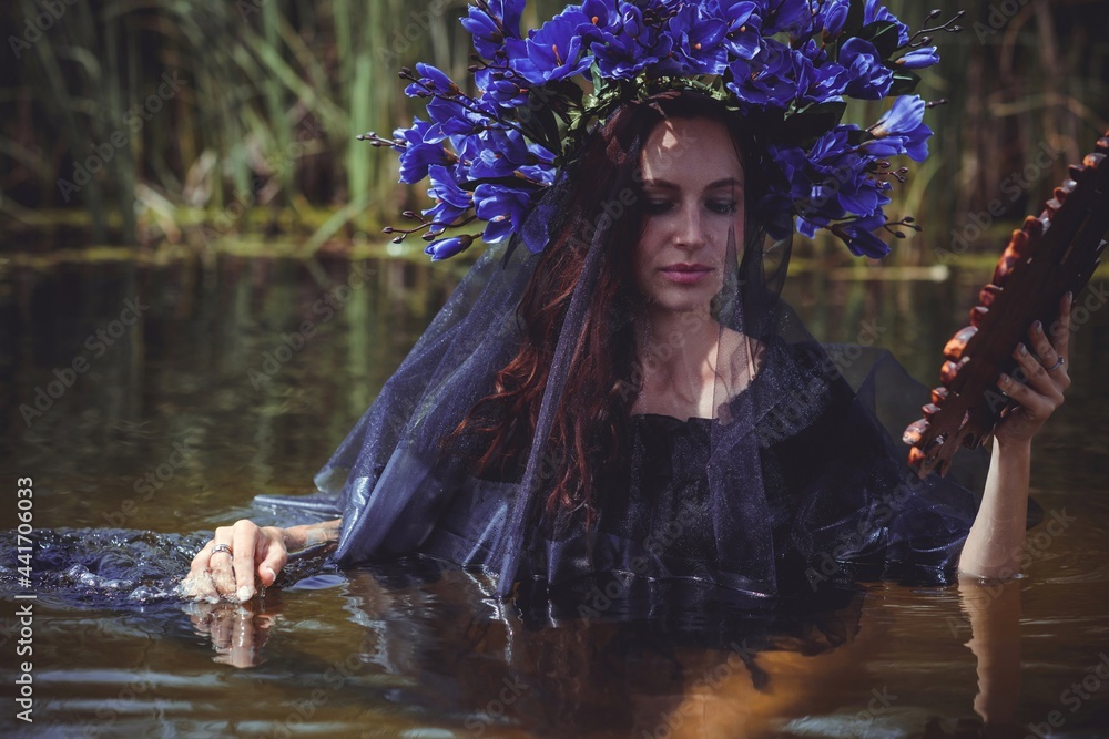 Black bride at water, Slavic rituals, pagan magic scene, old magic ...