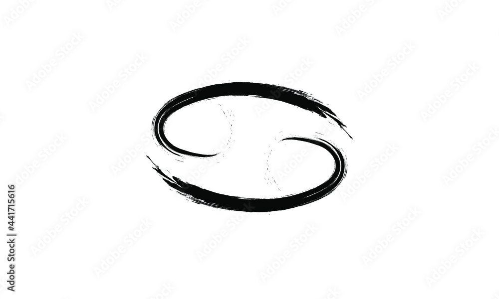 Hand drawn cancer zodiac illustration. Simple line cancer zodiac icon ...
