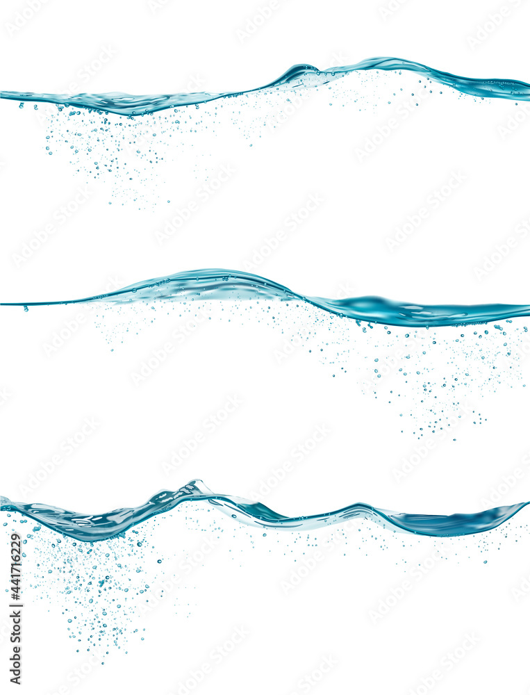 set of water waves. vector illustration Stock Vector | Adobe Stock