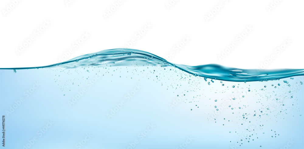 Wave with bubbles and depth on a white background. vector illustration ...