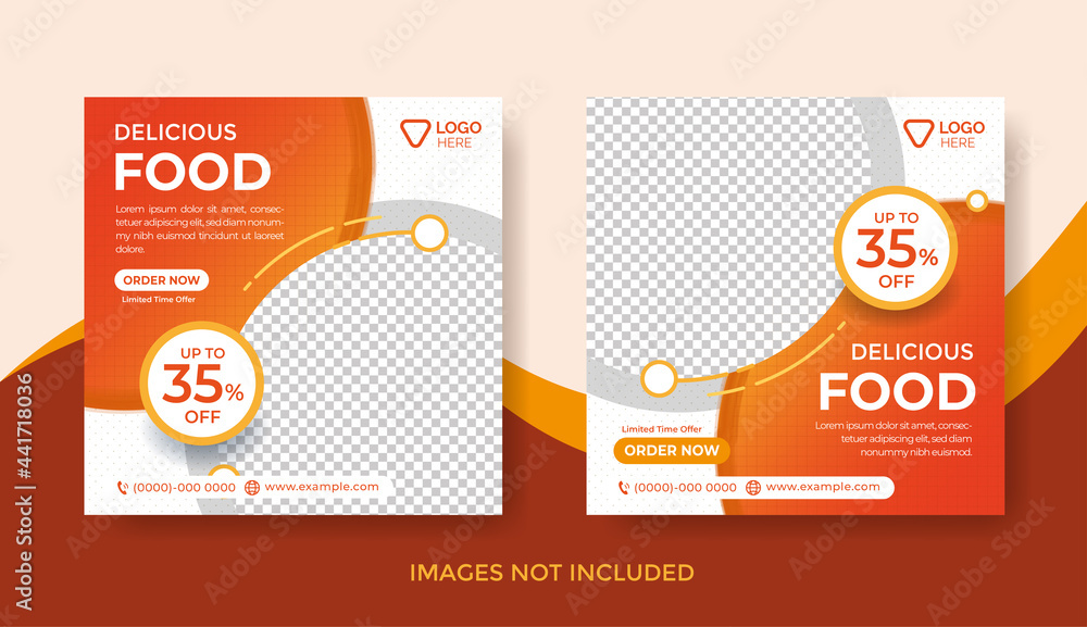 Food Menu Banner Template, Social Media Post Template Stock Vector ...