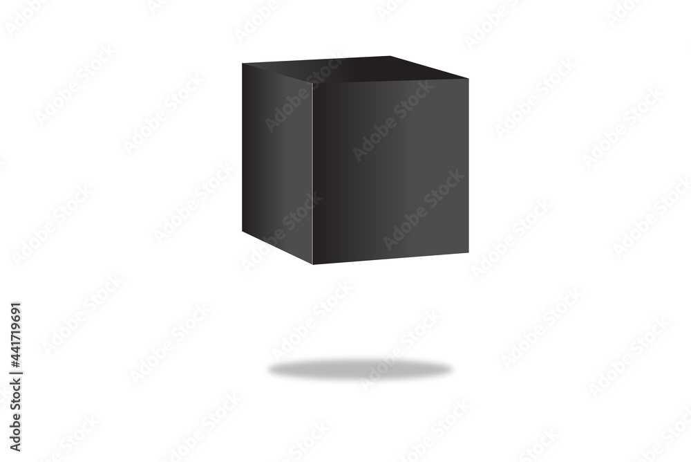 black cube. Vector stock illustration White background. Stock Vector ...