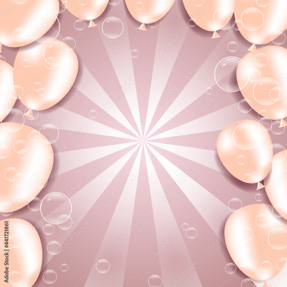 Balloons template with bubbles in pastel colours. For banners, posters ...