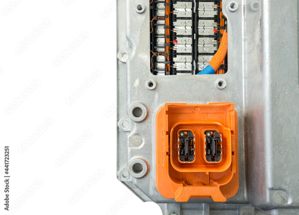 Electric car lithium battery module and power plug connections isolated ...