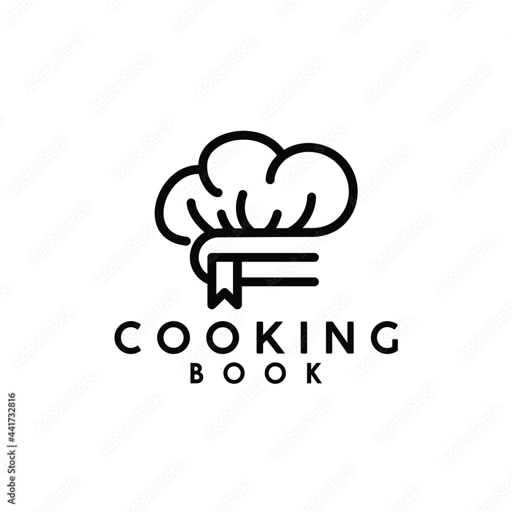 chef hat with bookmark cooking book recipes chef cooking guide logo ...