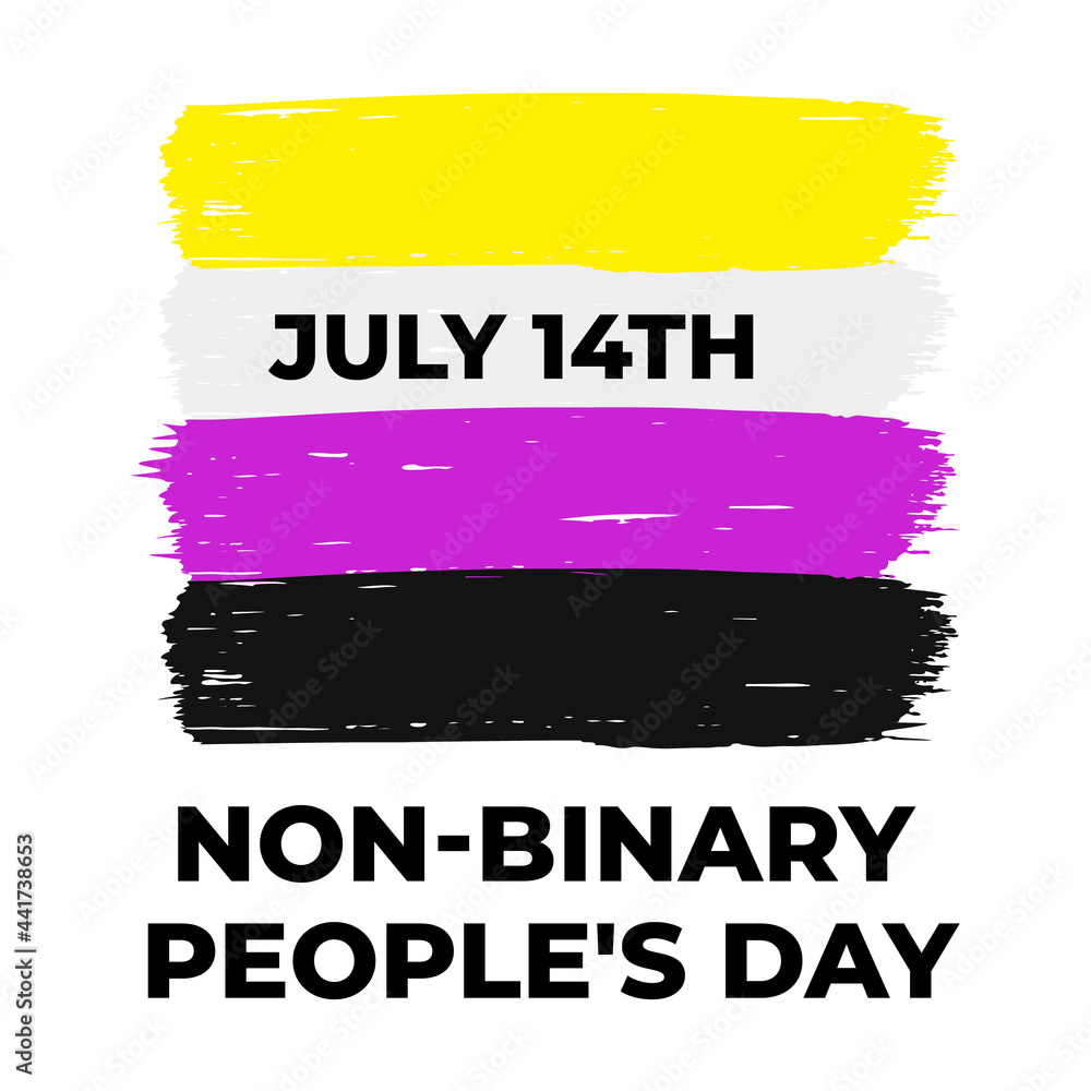 Non-Binary People s Day poster with Pride Flag. LGBT community holiday ...