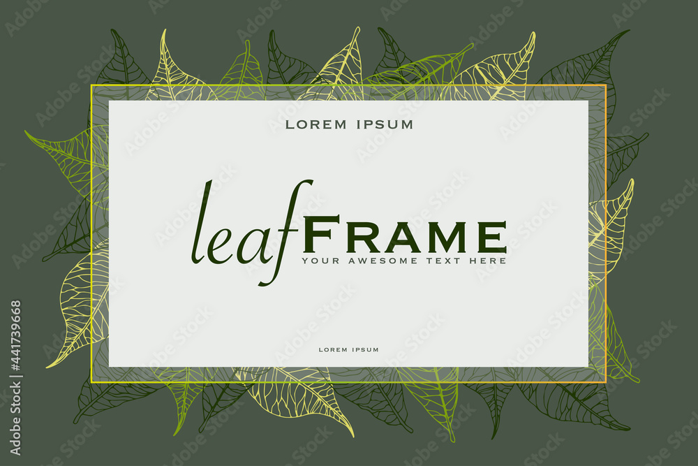 Rectangular leafs frame. Border for your promotions and specials ...
