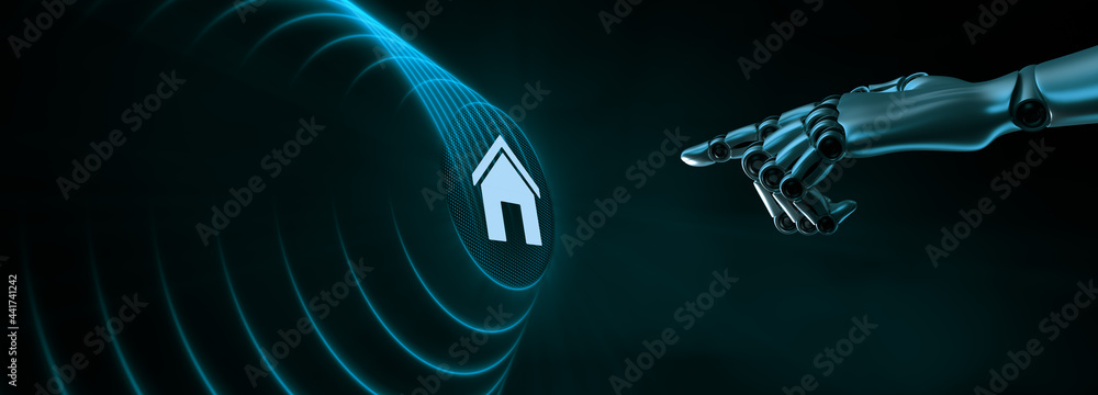 Smart Home automation wireless control IOT internet of things concept ...