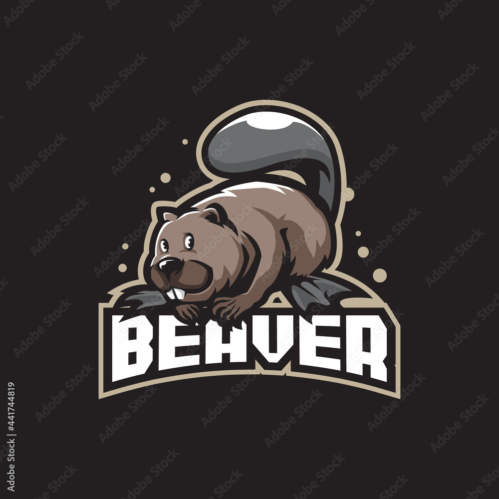 Beaver mascot logo design vector with modern illustration concept style ...