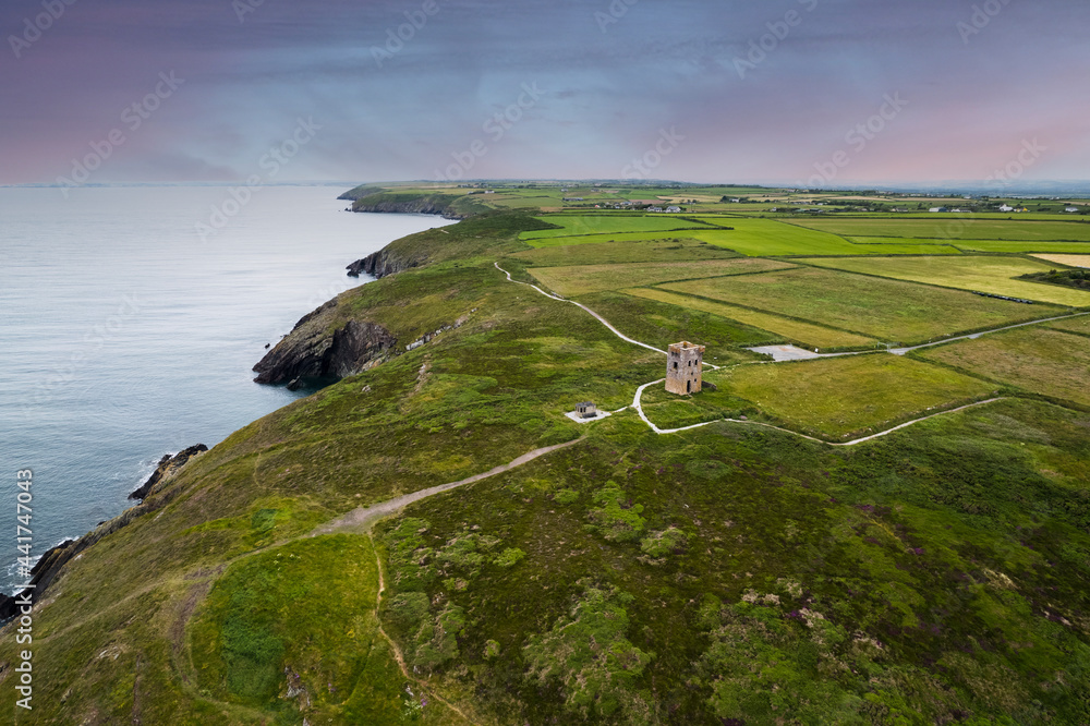 Knockadoon Head signal tower in county Cork, Ireland, which was built ...