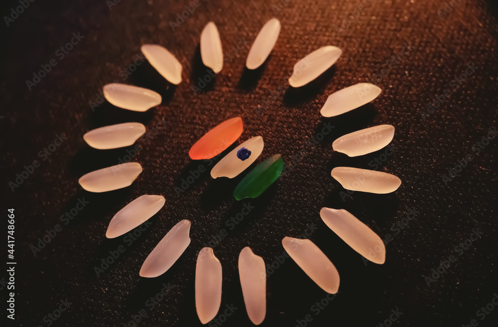 indian flag pattern on rice Stock Photo | Adobe Stock