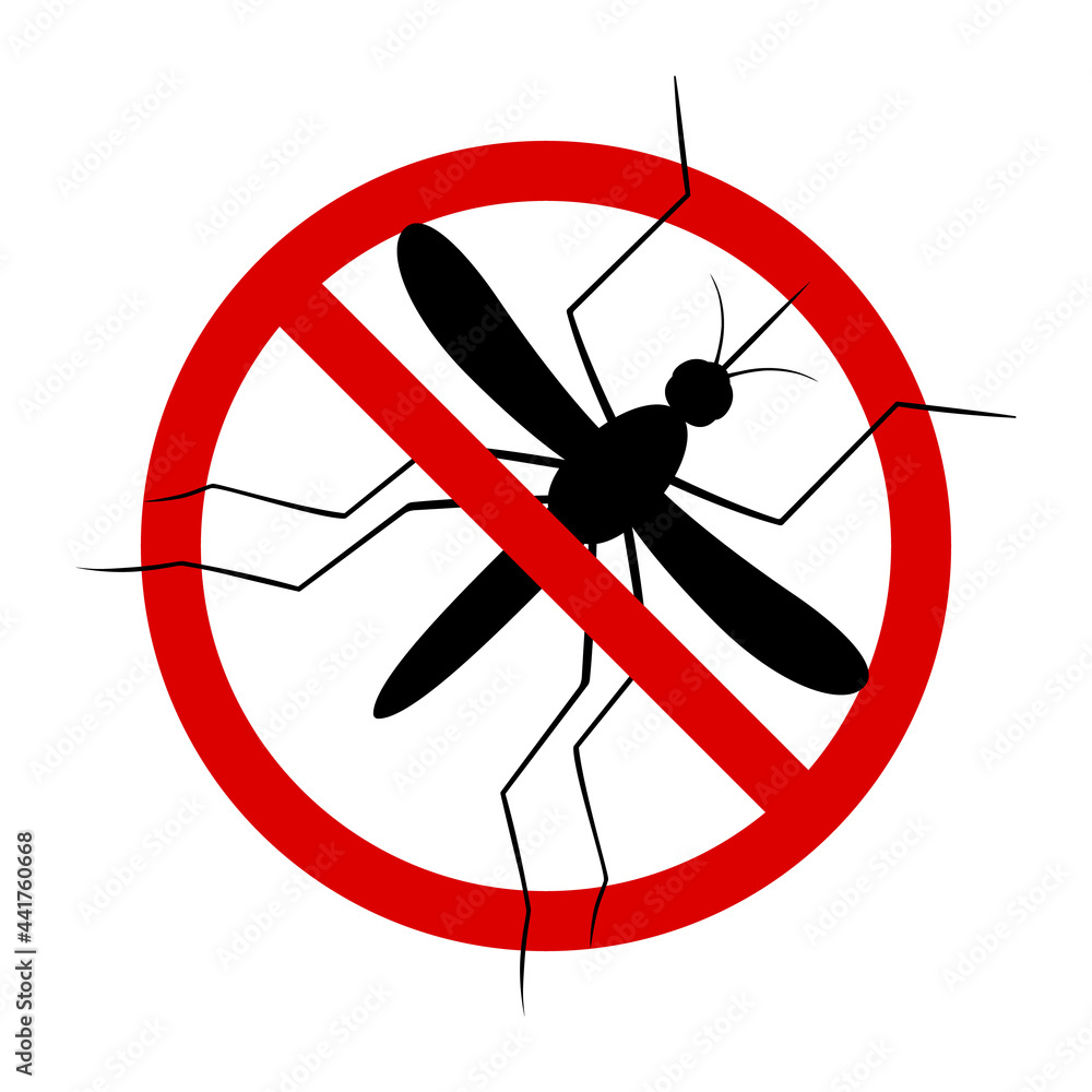 Mosquito. Symbol parasite warning sign. Silhouettes. Anti mosquitoes ...