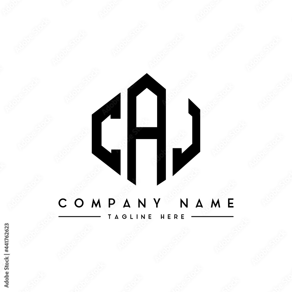 CAJ letter logo design with polygon shape. CAJ polygon logo monogram ...