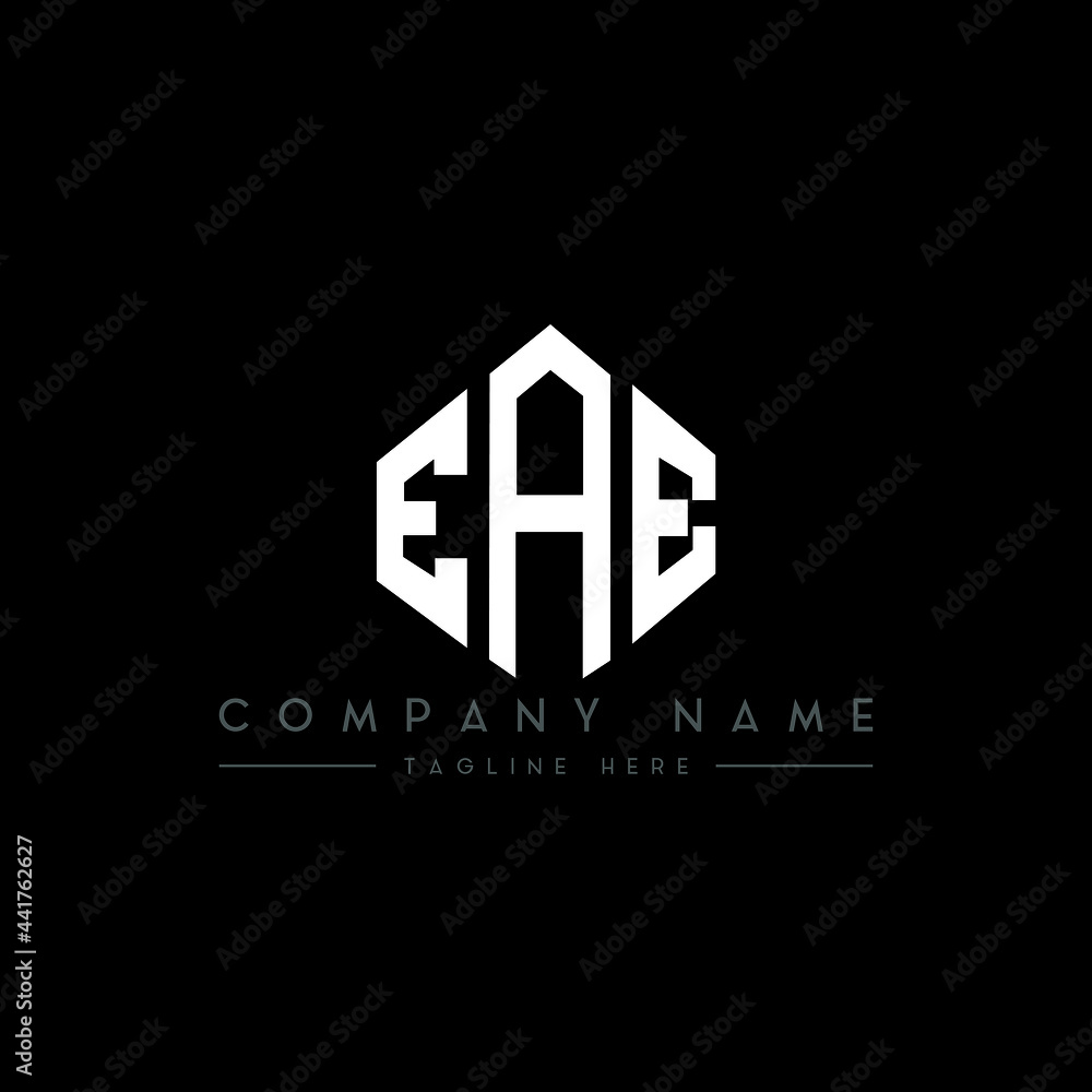 EAE letter logo design with polygon shape. EAE polygon logo monogram ...