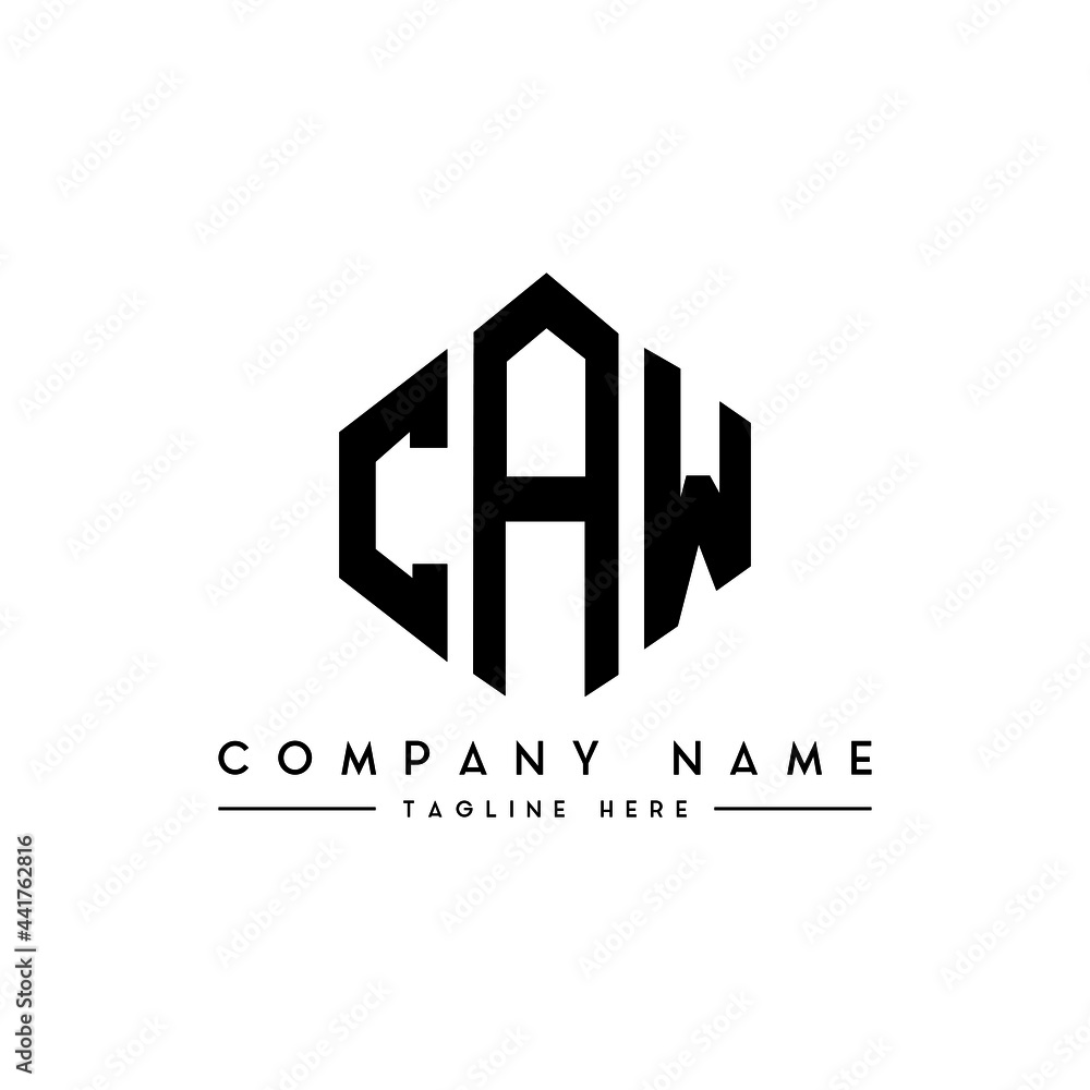 CAW letter logo design with polygon shape. CAW polygon logo monogram ...