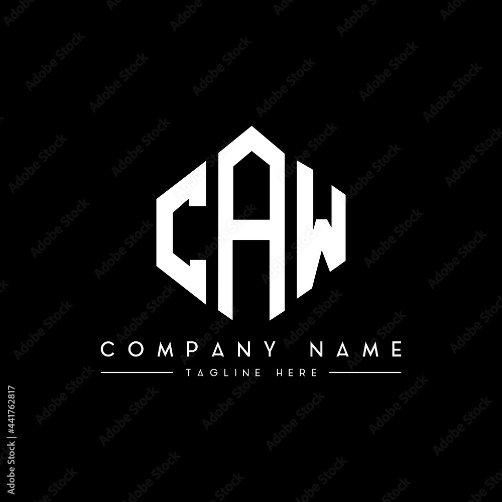 CAW letter logo design with polygon shape. CAW polygon logo monogram ...
