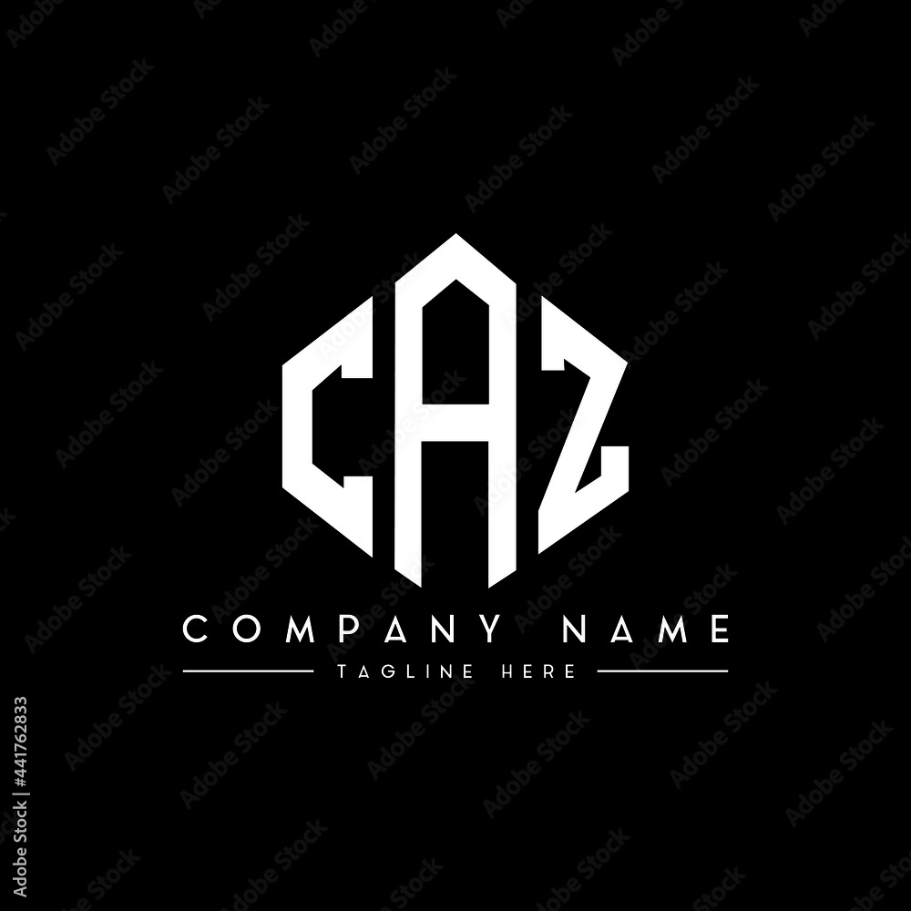 CAZ letter logo design with polygon shape. CAZ polygon logo monogram ...