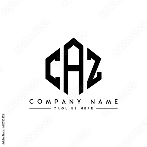 Plakat CAZ letter logo design with polygon shape. CAZ polygon logo ...