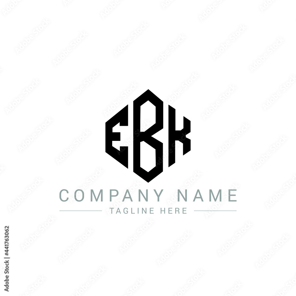 EBK letter logo design with polygon shape. EBK polygon logo monogram ...