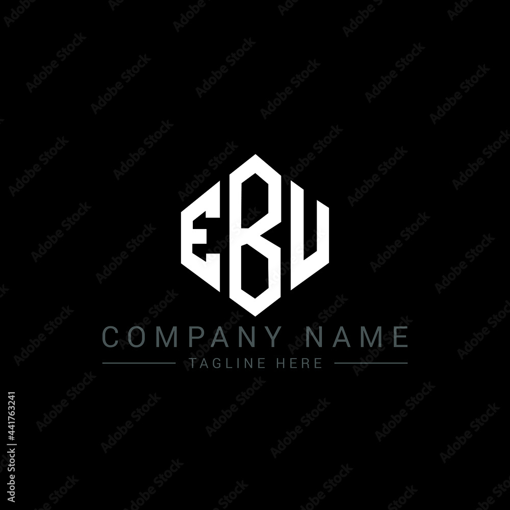 EBU letter logo design with polygon shape. EBU polygon logo monogram ...