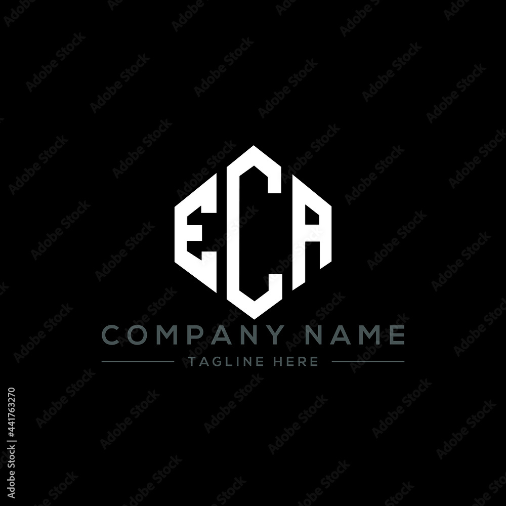 ECA letter logo design with polygon shape. ECA polygon logo monogram ...