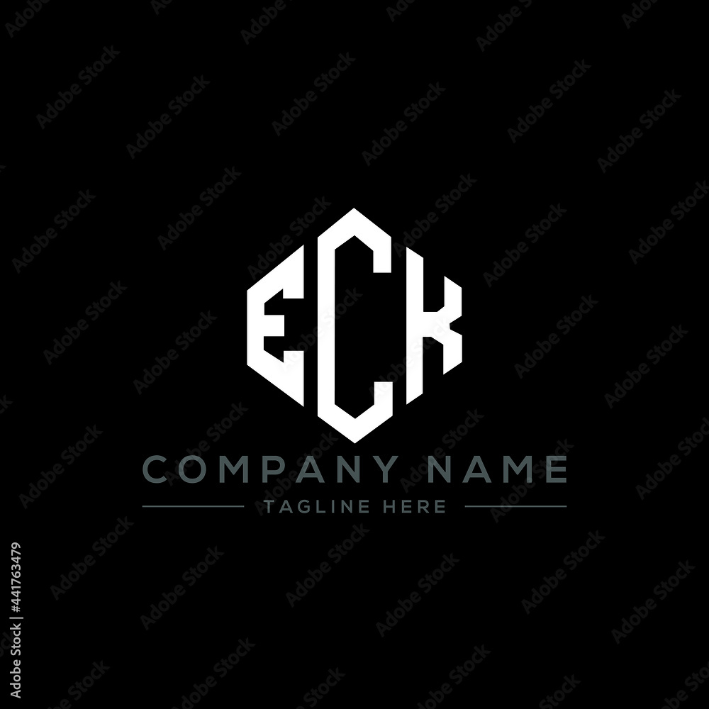ECK letter logo design with polygon shape. ECK polygon logo monogram ...