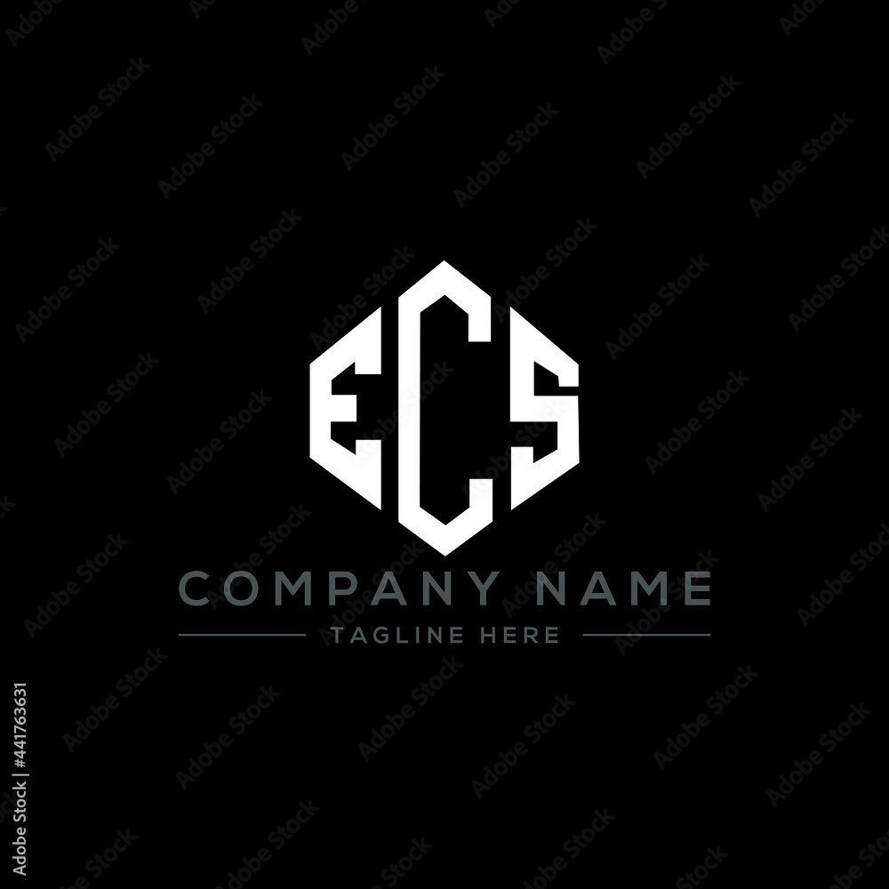 ECS letter logo design with polygon shape. ECS polygon logo monogram ...